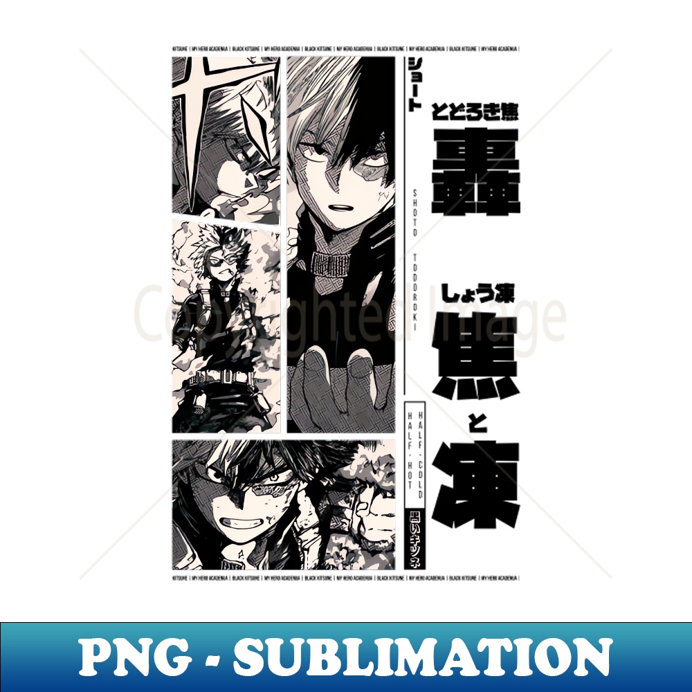TODOROKI WALL OF FLAMES MHA OTAKU DESIGN VARIANT - PNG T | Inspire Uplift