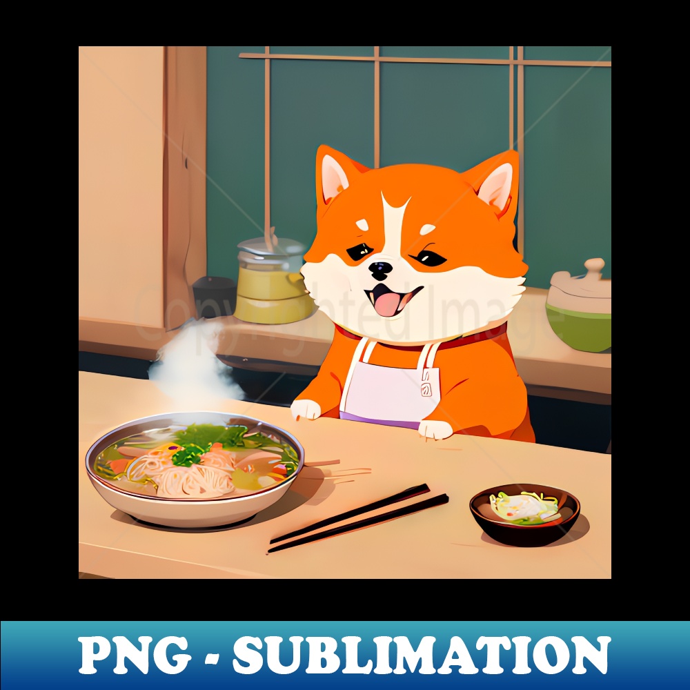 Shiba Inu and a Bowl of Ramen - Aesthetic Sublimation Digita | Inspire ...