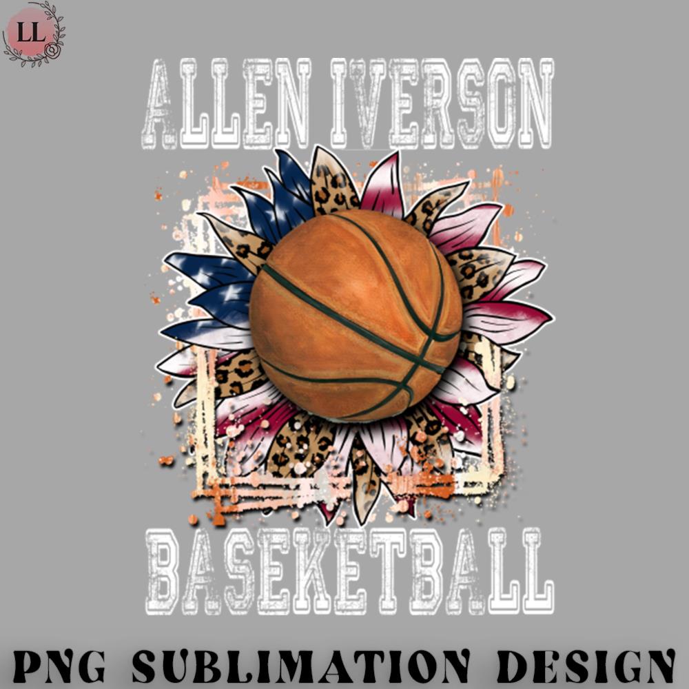 Basketball PNG Graphic Aesthetic Iverson Name Flowers Basket | Inspire ...