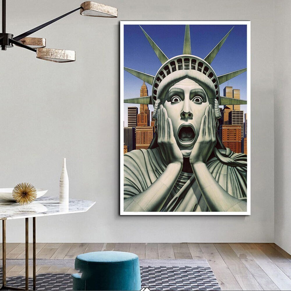 surprised statue of liberty canvas wall art, Statue of Liber | Inspire ...