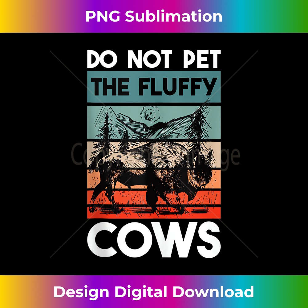 Funny Do Not Pet The Fluffy Cows Retro Vintage Bison Tank To | Inspire ...