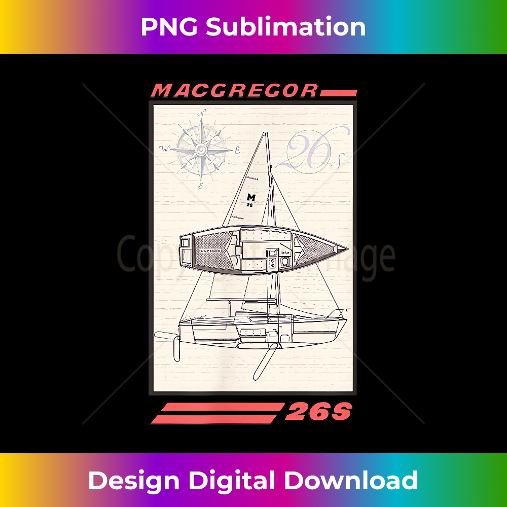 MacGregor 26S Sailboat Line Drawing - Contemporary PNG Subli - Inspire ...