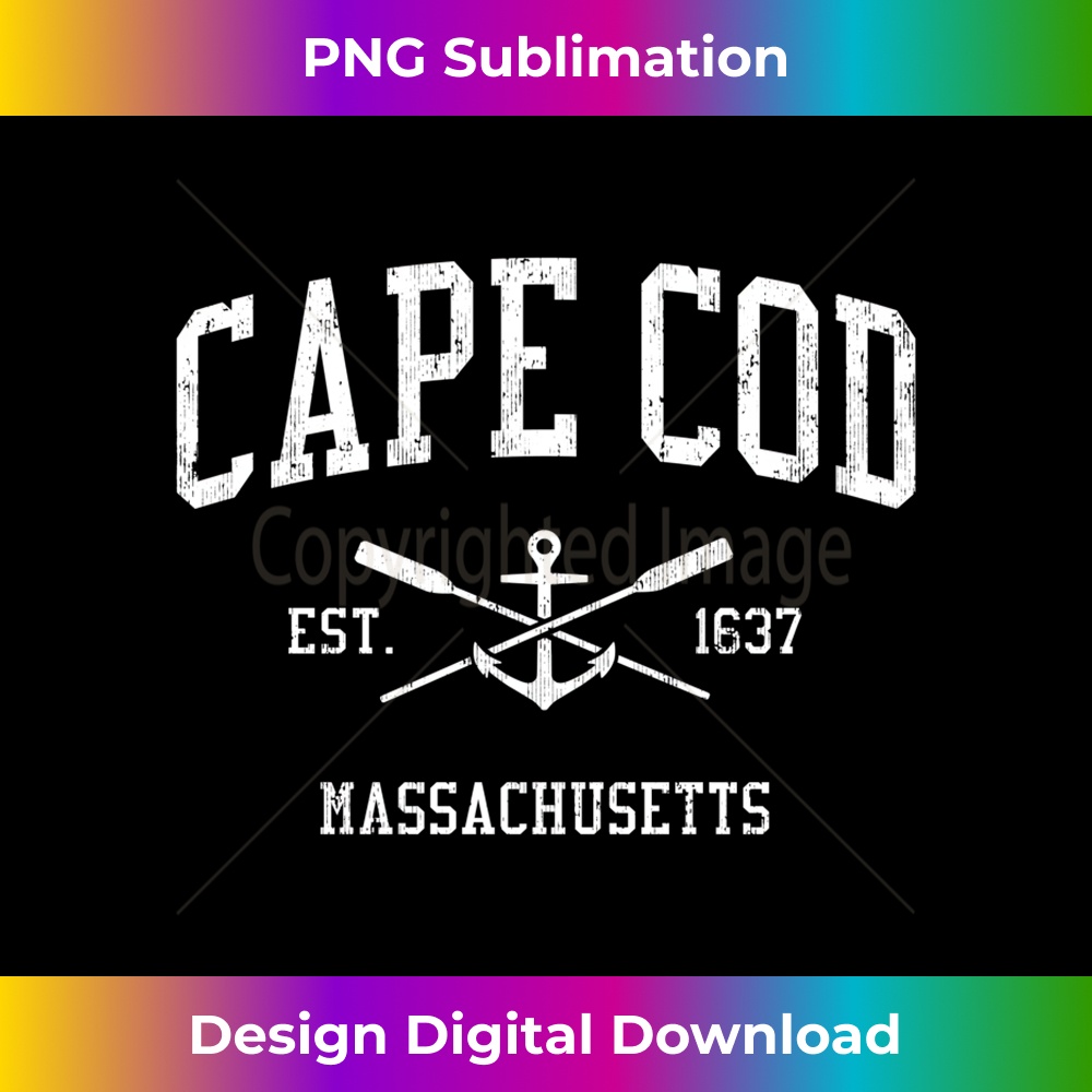Cape Cod MA Vintage Crossed Oars & Boat Anchor Sports Long S | Inspire ...