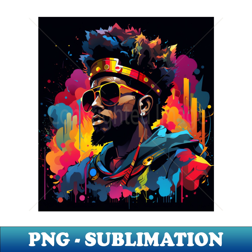 Afro Futuristic Black King in Color - PNG Transparent Digita - Inspire ...