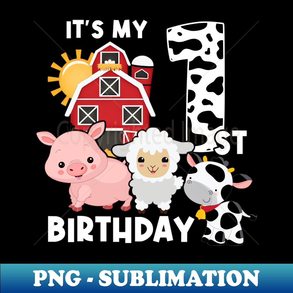 Farm Animals 1 Year Old Its My 1st Birthday Party Bday Girl | Inspire ...