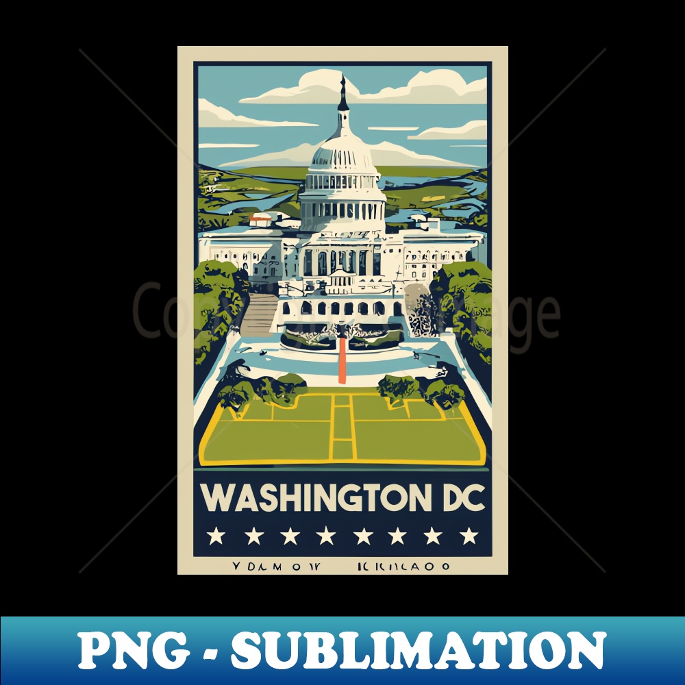A Vintage Travel Art of Washington DC - US - Elegant Sublima | Inspire ...