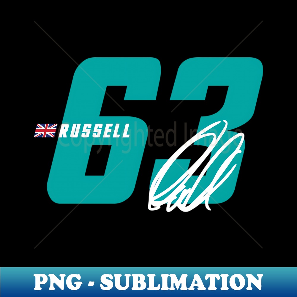 George Russell 63 Signature Number - Unique Sublimation PNG | Inspire ...