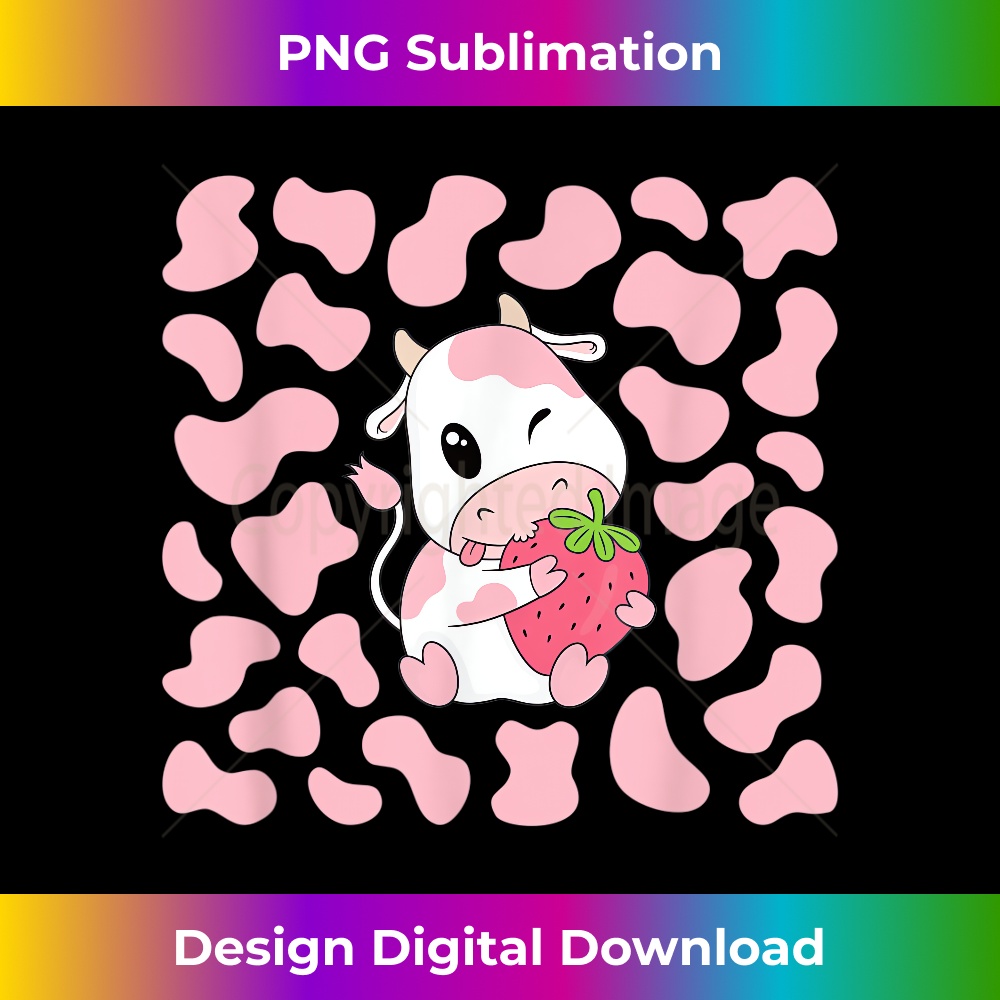 Cute Pink Strawberry Cow Print Kawaii Aesthetic Pattern - Sl - Inspire ...