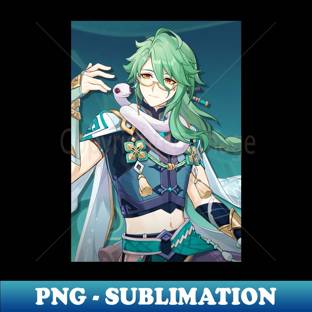 Baizhu Genshin Impact - Retro PNG Sublimation Digital Downlo | Inspire ...