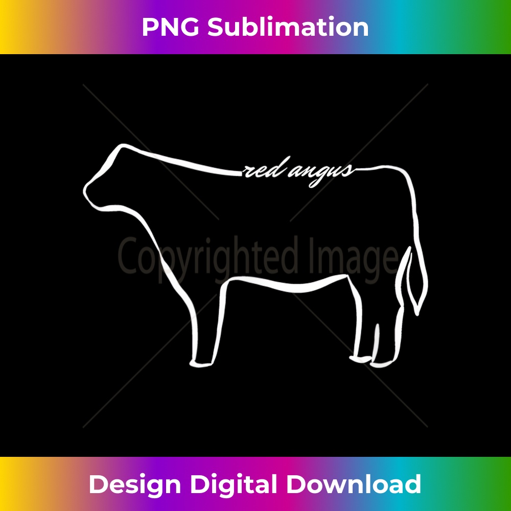 Red Angus Cow Line Art - Innovative PNG Sublimation Design - | Inspire ...