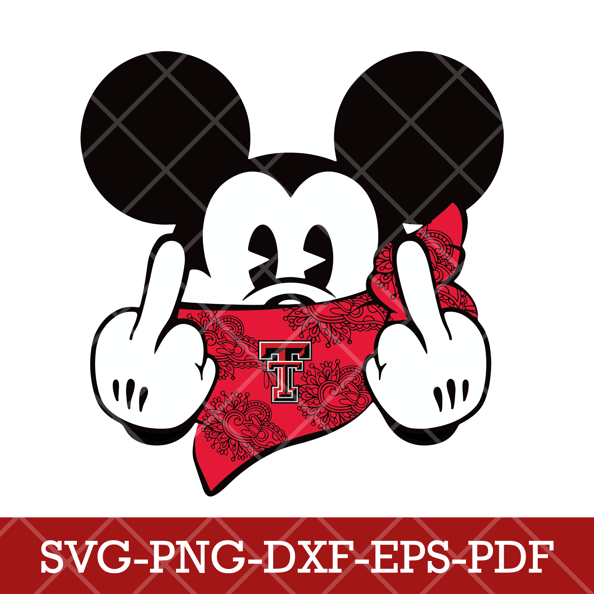 Texas Tech Red Raiders_mickey NCAA 1,NCAA SVG,DXF,EPS,PNG,fo | Inspire ...