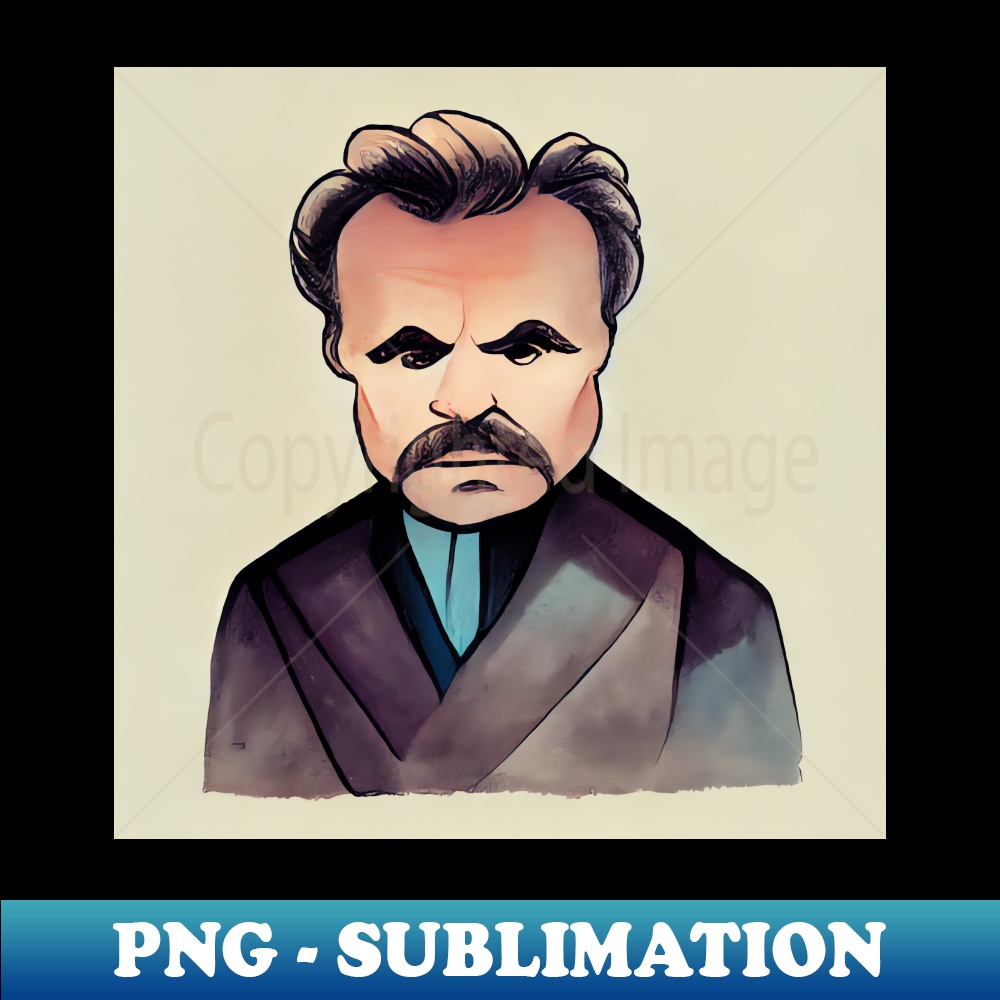 Friedrich Nietzsche portrait Cartoon style - High-Quality P - Inspire ...