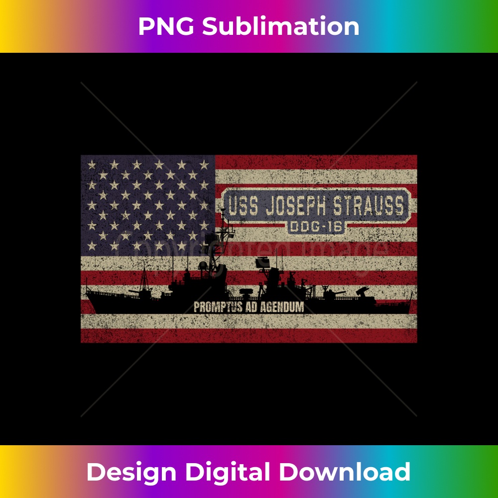 USS Joseph Strauss DDG-16 Destroyer Ship USA American Flag L | Inspire ...