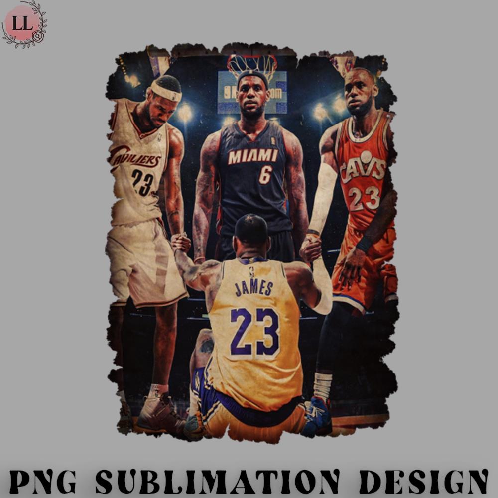 Basketball PNG Vintage 4 Lebron James | Inspire Uplift