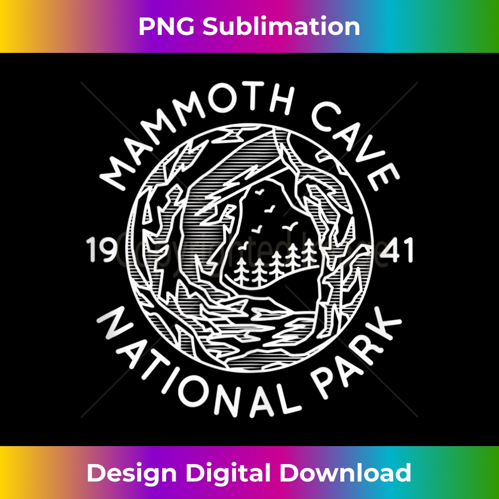 Mammoth Cave National Park Cool White Line Art Outdoor Tank - Inspire ...