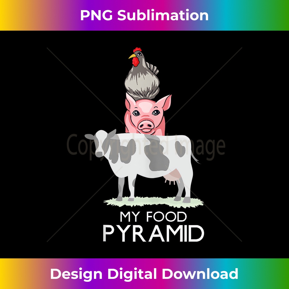 My Food Pyramid Funny Carnivore Cow Pig Chicken Retro Tank T - Inspire ...