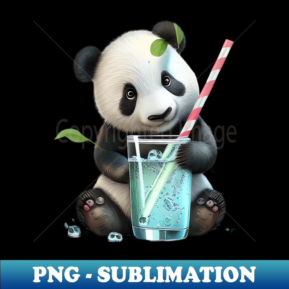 Panda with a glass of soda - PNG Sublimation Digital Downloa | Inspire ...