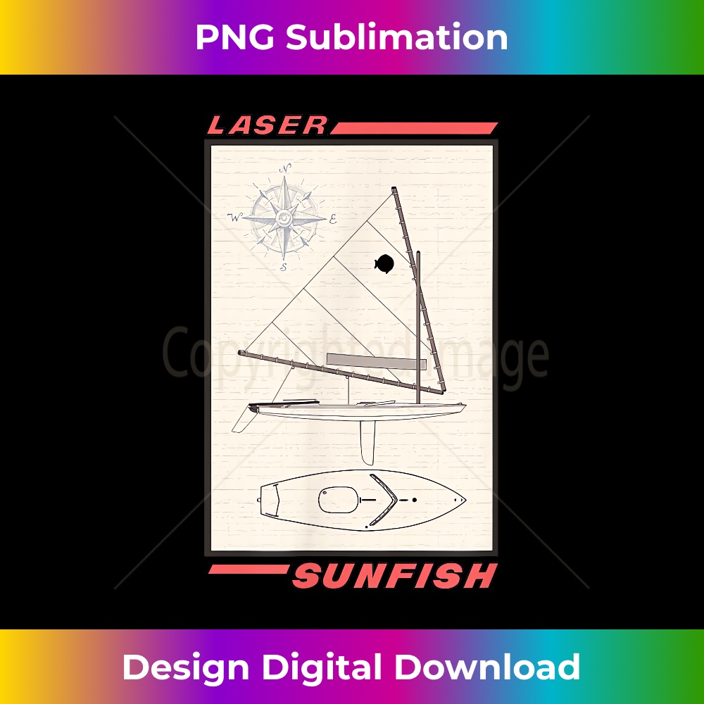 Laser Sunfish Sailboat Line Drawing - Sublimation-Optimized | Inspire ...