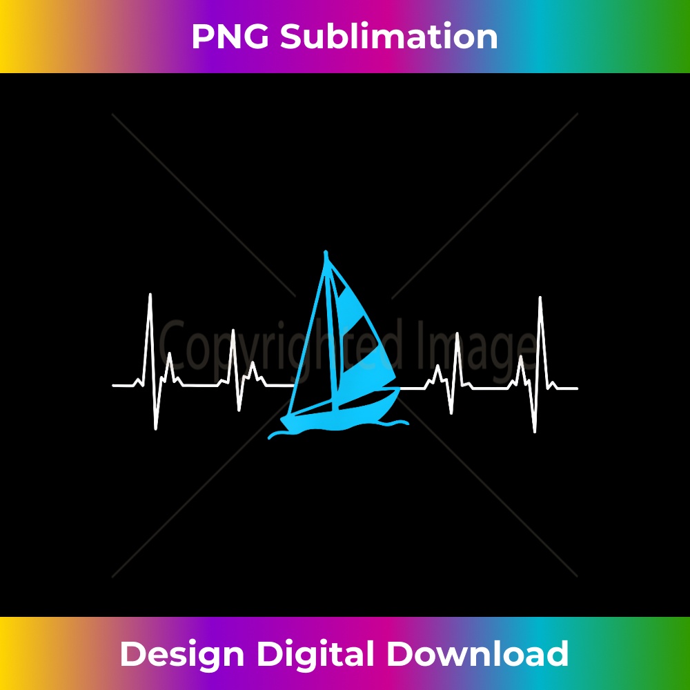 Sailing boat gift men's heartbeat ECG heart line sailor - Ec | Inspire ...