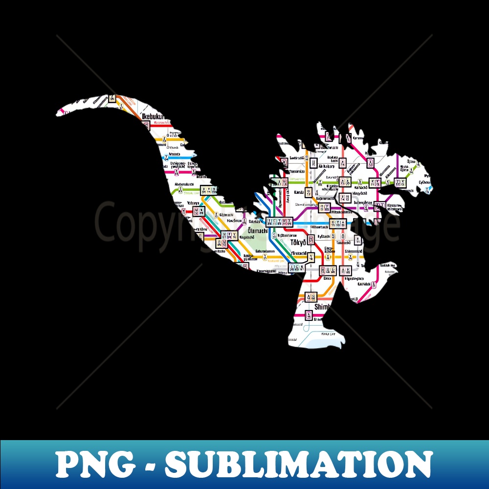 Godzilla Stomps Tokyo Subway Map - Exclusive Sublimation Dig | Inspire ...