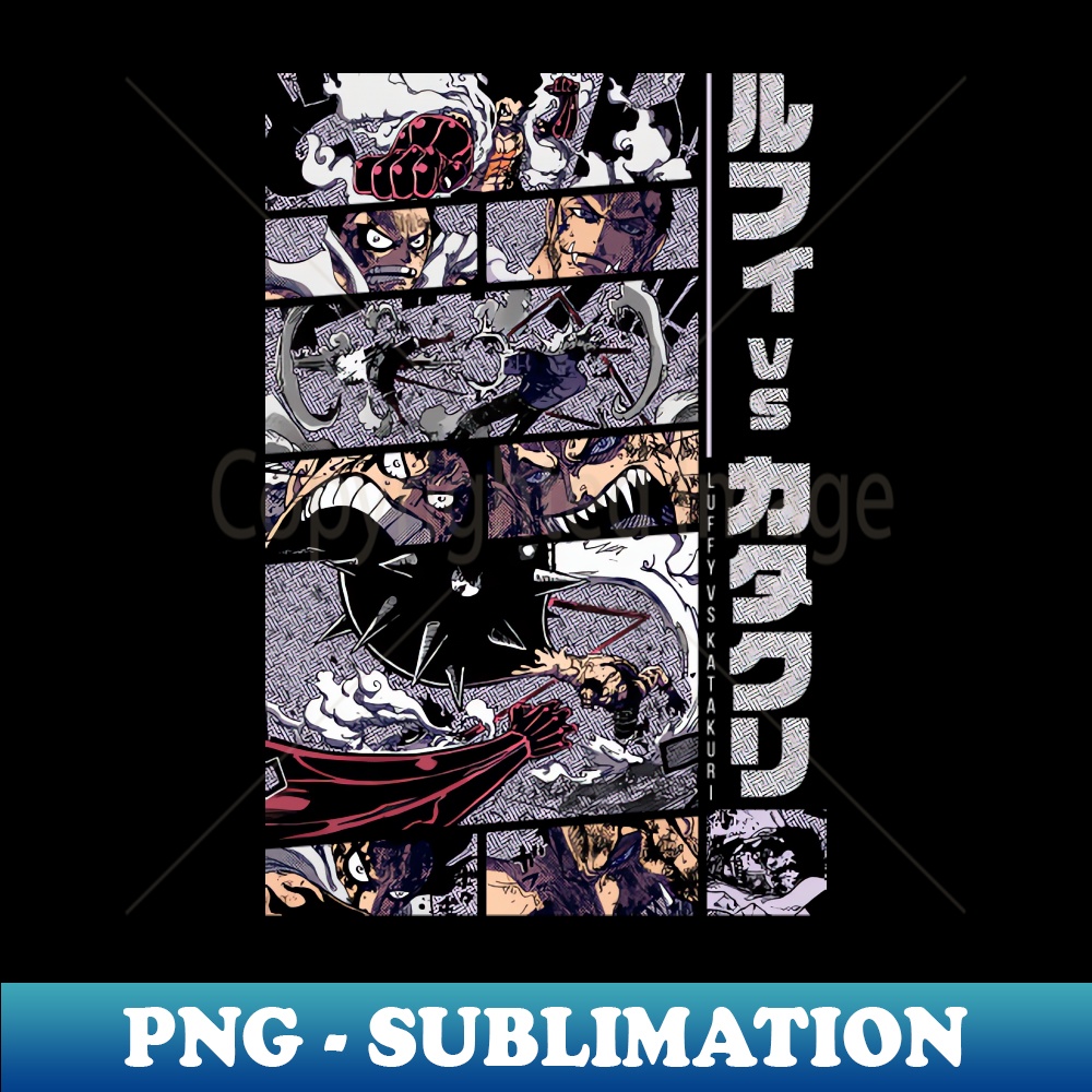 SHOWDOWN IN MIRROR WORLD LUFFY VS KATAKURI VARIANT - PNG T | Inspire Uplift