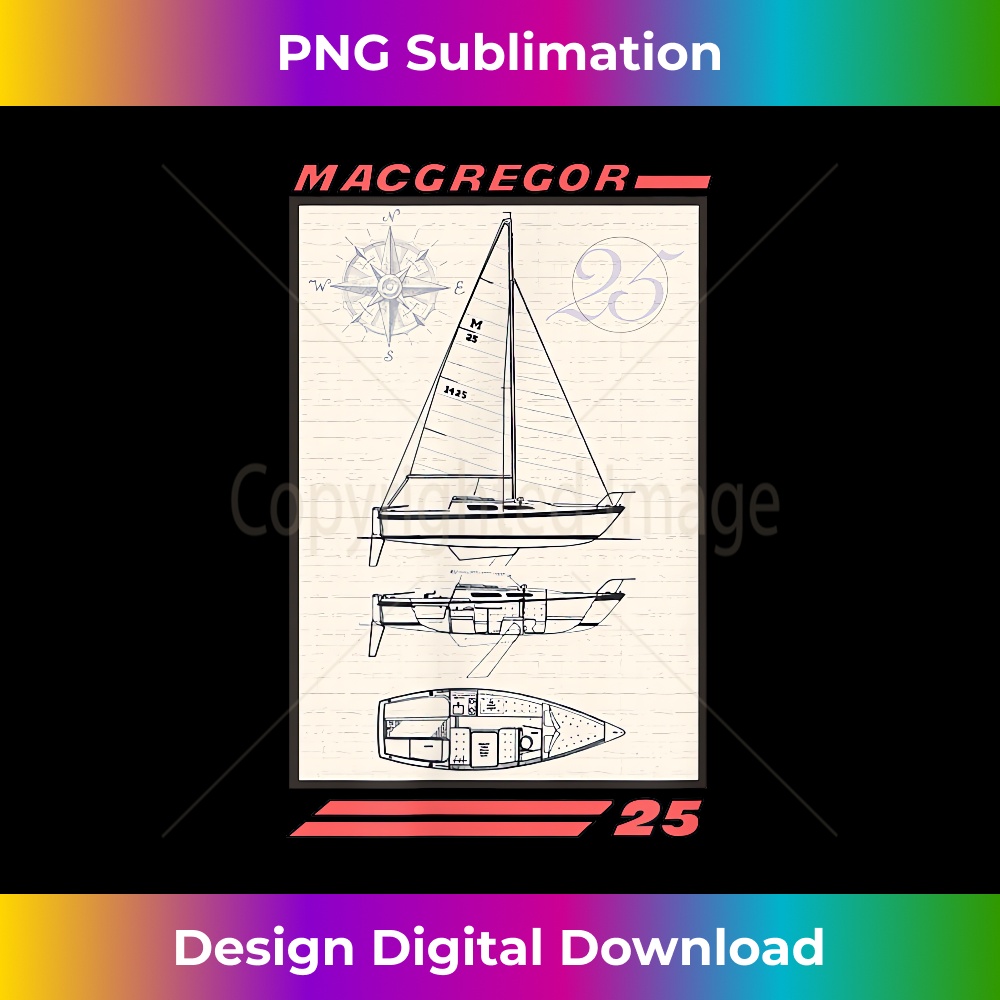 MacGregor 25 Sailboat Line Drawing - Artisanal Sublimation P | Inspire Uplift