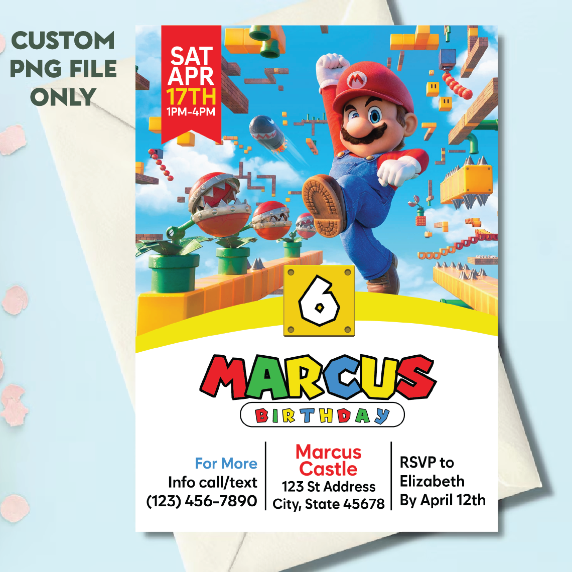 Personalized File Super Mario Birthday Invitation, Mario Bro | Inspire ...