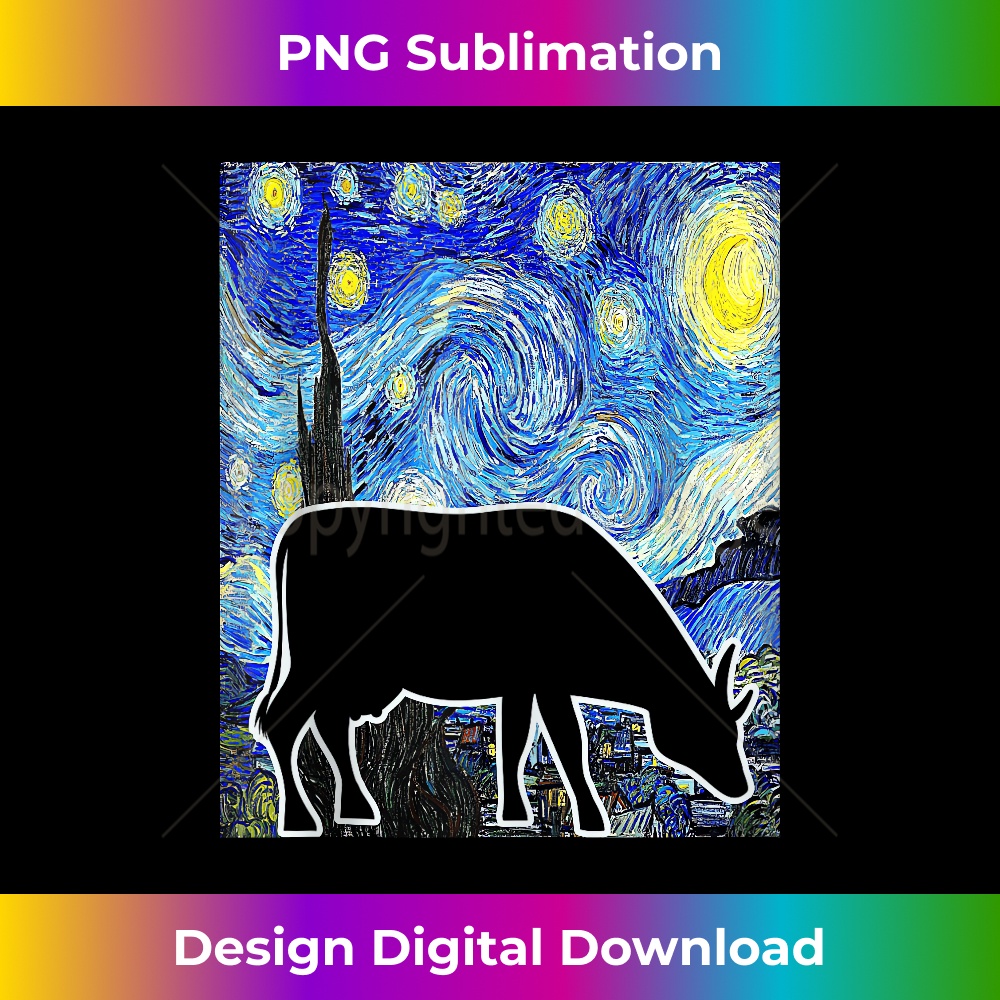 Cow Starry Night Van Gogh Funny Cow Farmer Tank Top - Luxe S | Inspire ...