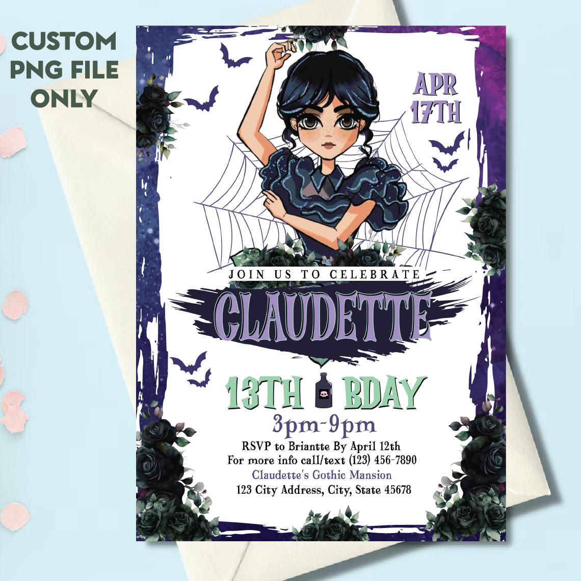 Personalized File Wednesday Invite, Wednesday Invitation Bir - Inspire ...