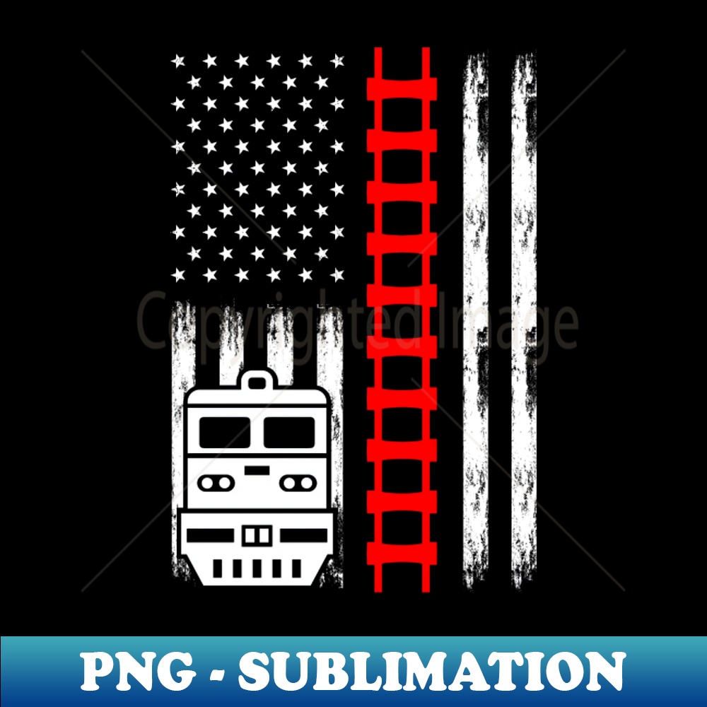 Railroad Train USA Flag American Train Conductor Railway - M | Inspire ...