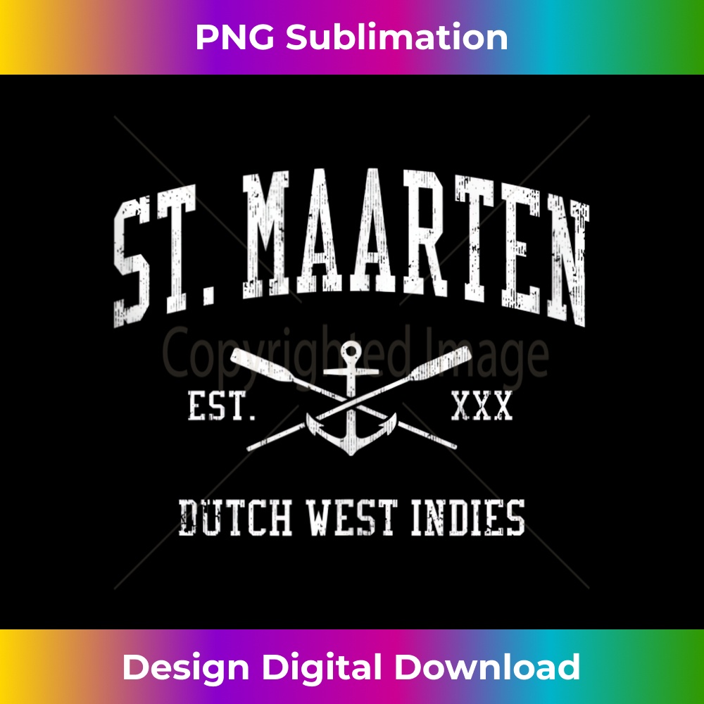 St. Maarten Vintage Crossed Oars & Boat Anchor Sports Tank T | Inspire ...