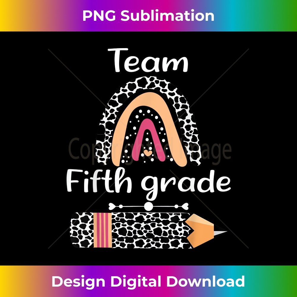Team Fifth Grade Squad Teacher Cow Print Pattern Rainbow - T | Inspire ...