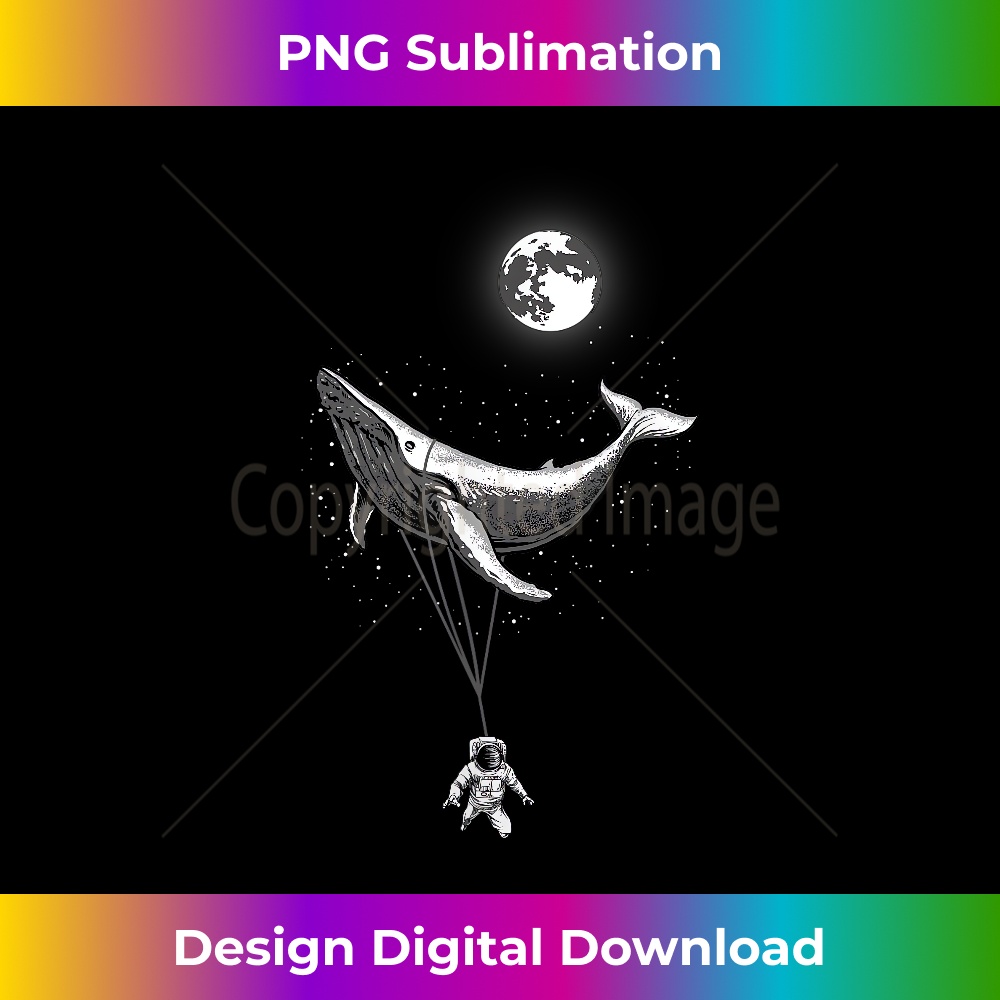Zero Gravity Sea - Whale Holding Astronaut Space Moon Stars | Inspire Uplift
