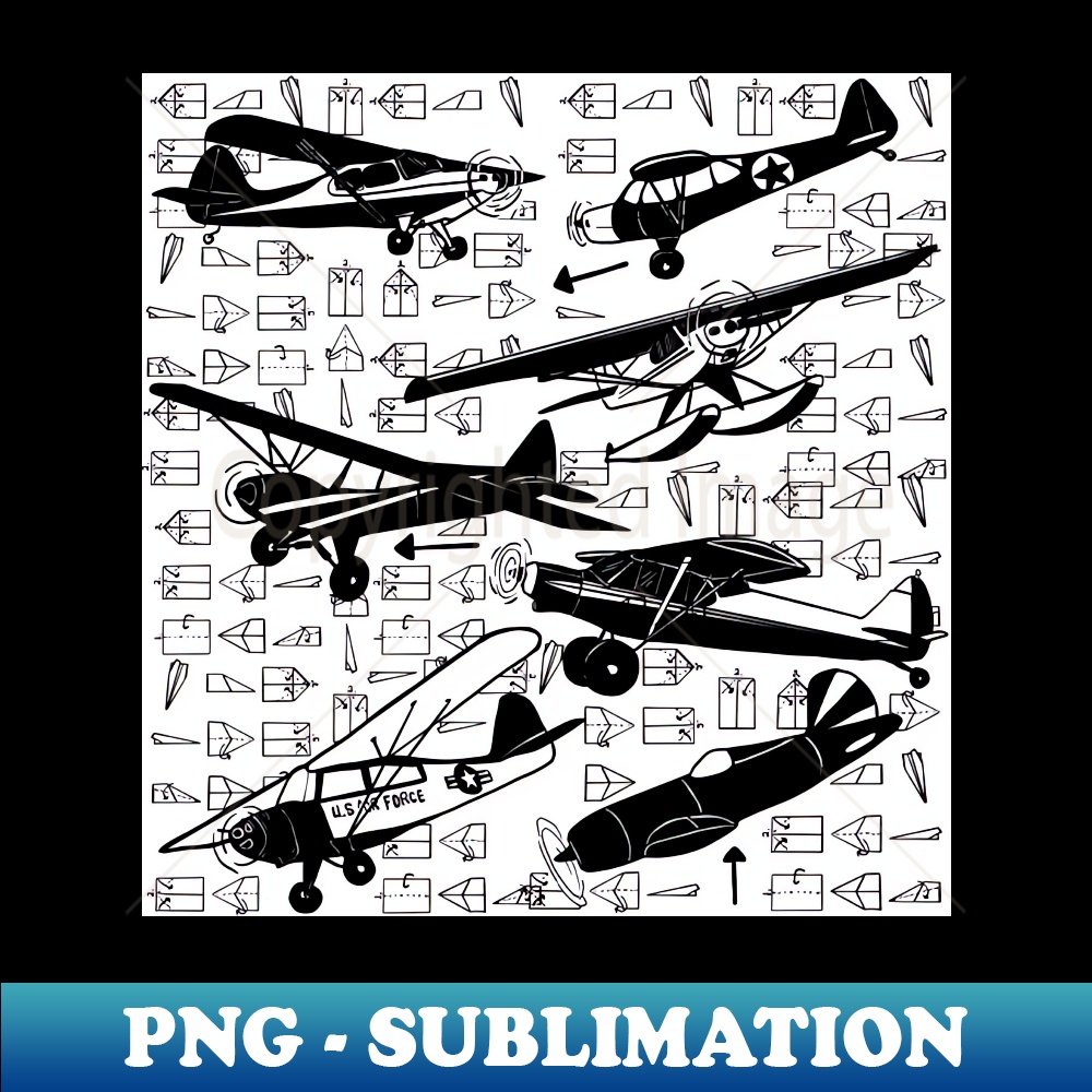 Vintage Aircraft in Black and White - Premium Sublimation Di - Inspire ...
