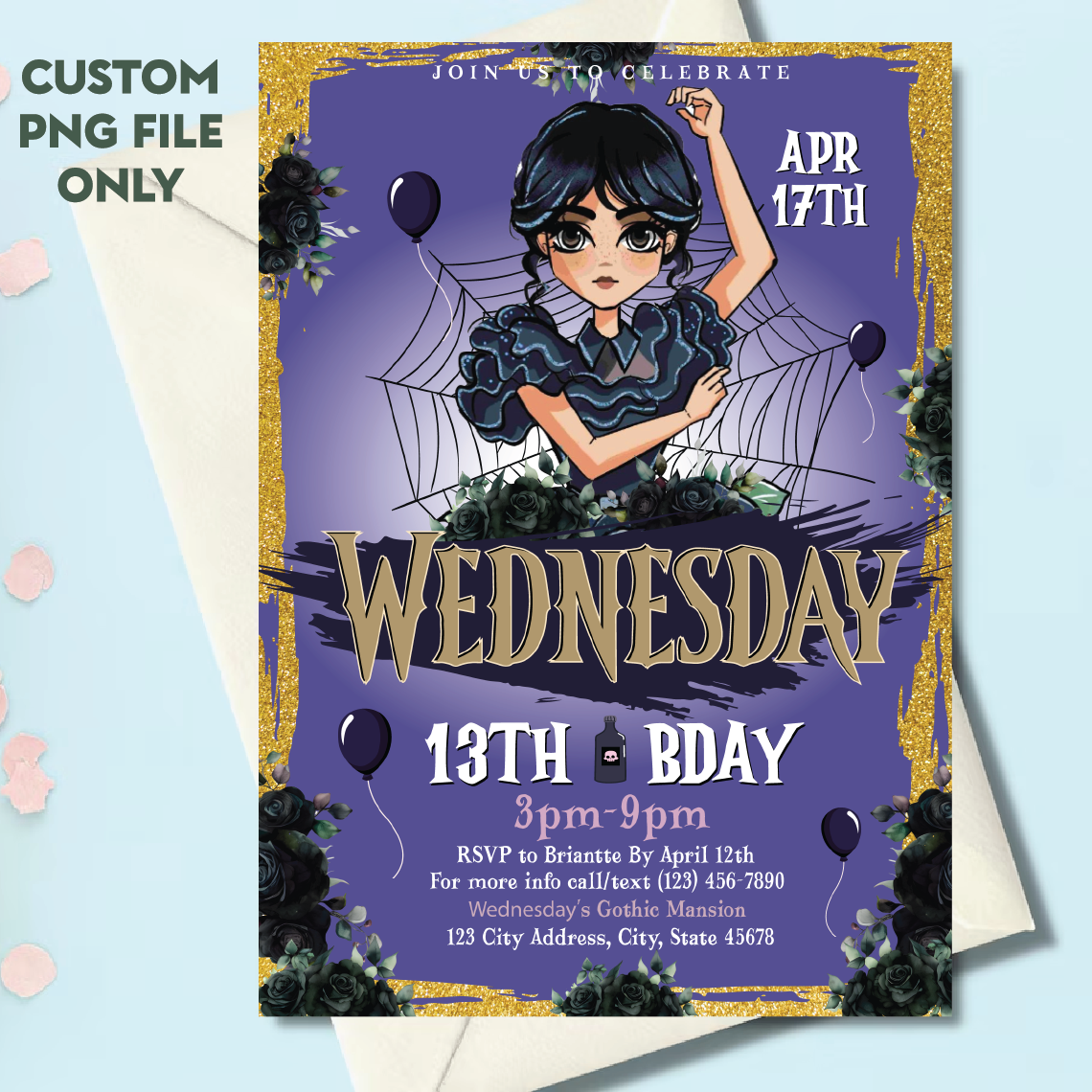 Personalized File Wednesday Birthday Invitation Party Invite | Inspire ...