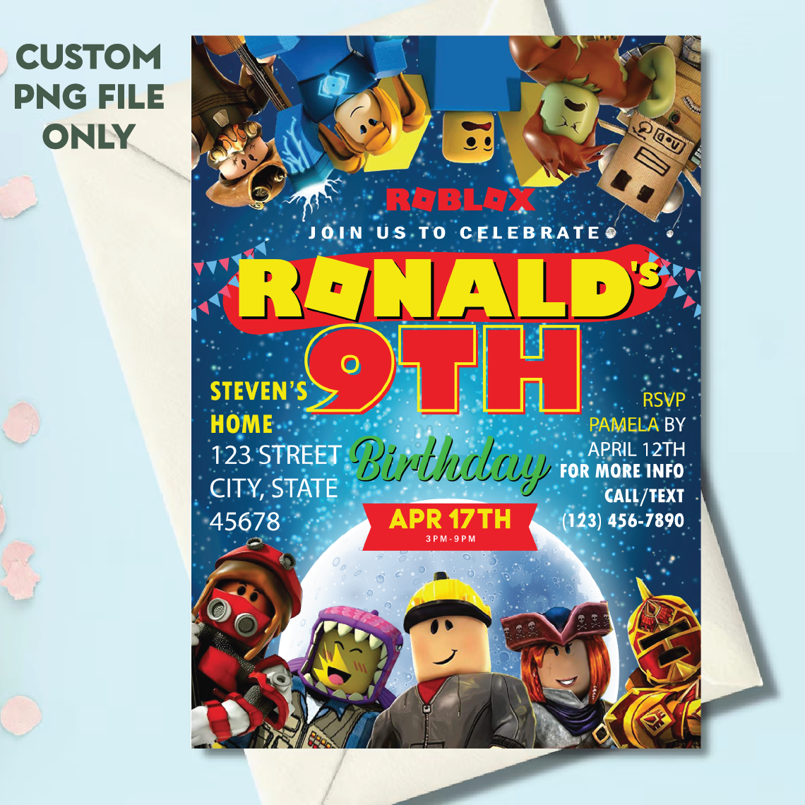Personalized File Roblox Invite Roblox Birthday Invitation R | Inspire ...