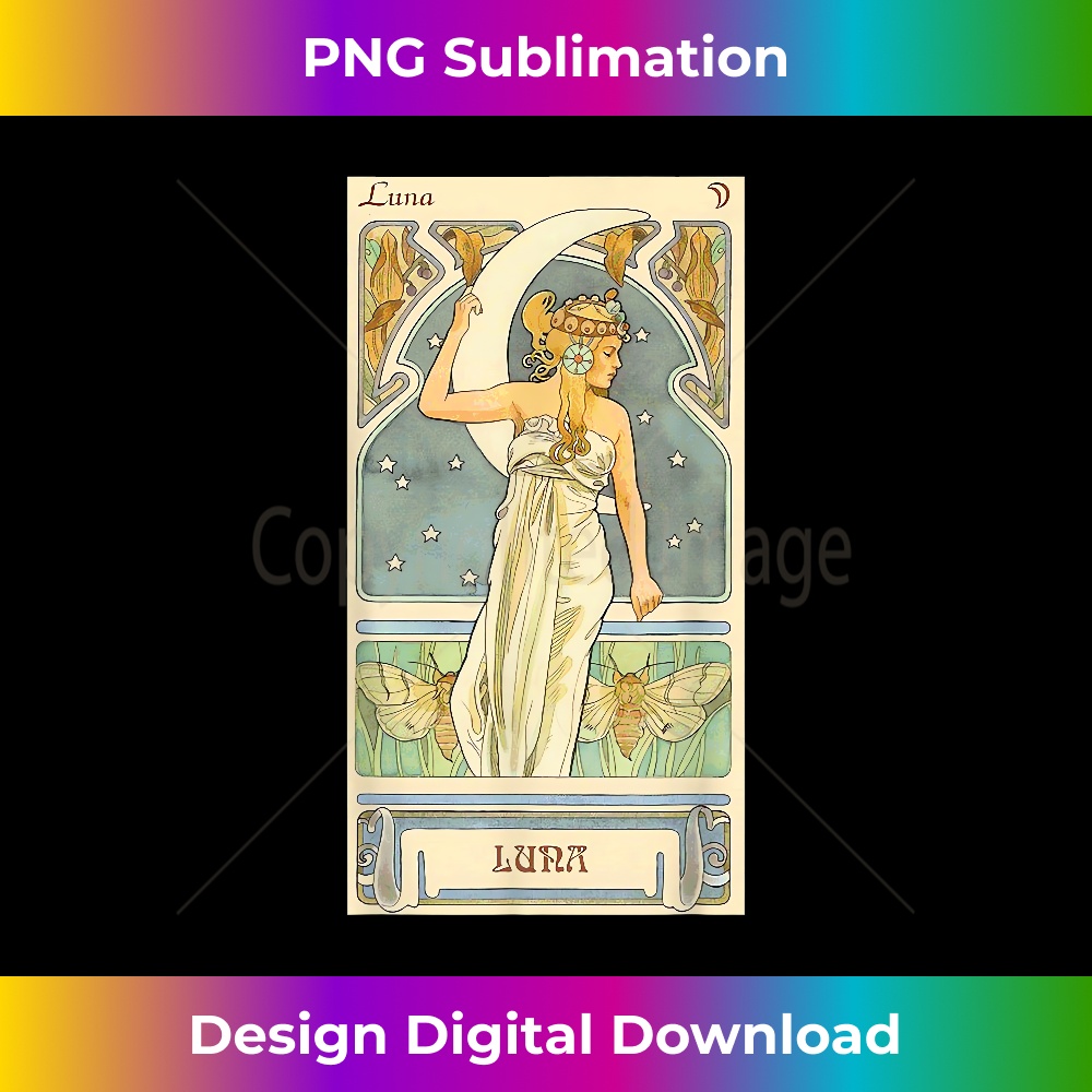 Luna Moon Goddess Vintage Art Nouveau - Bohemian Sublimation - Inspire ...
