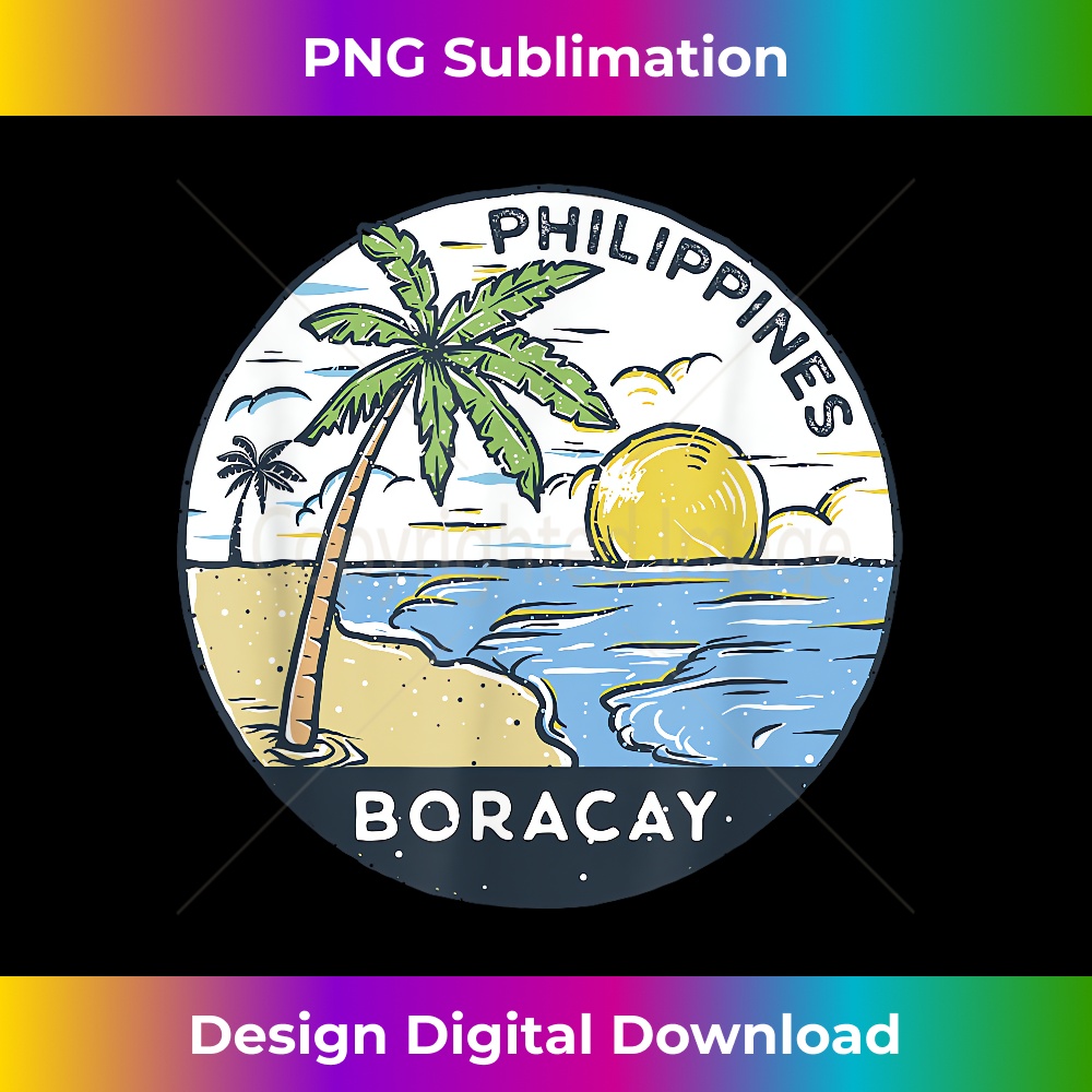 Boracay Philippines Illustrated Ocean Vintage - Timeless PNG | Inspire ...