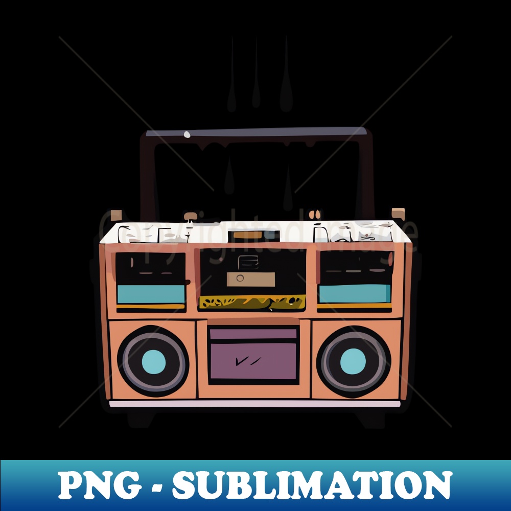 Retro Boombox Drip - High-Resolution PNG Sublimation File - - Inspire ...