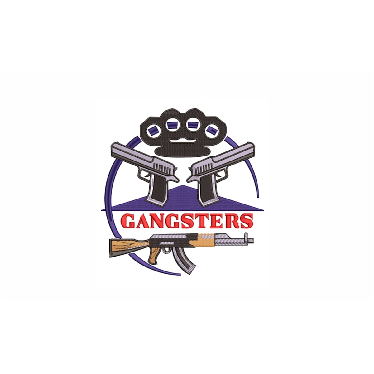 Gangsters Machine Embroidery Design. 5 sizes. Weapons Embroi - Inspire ...