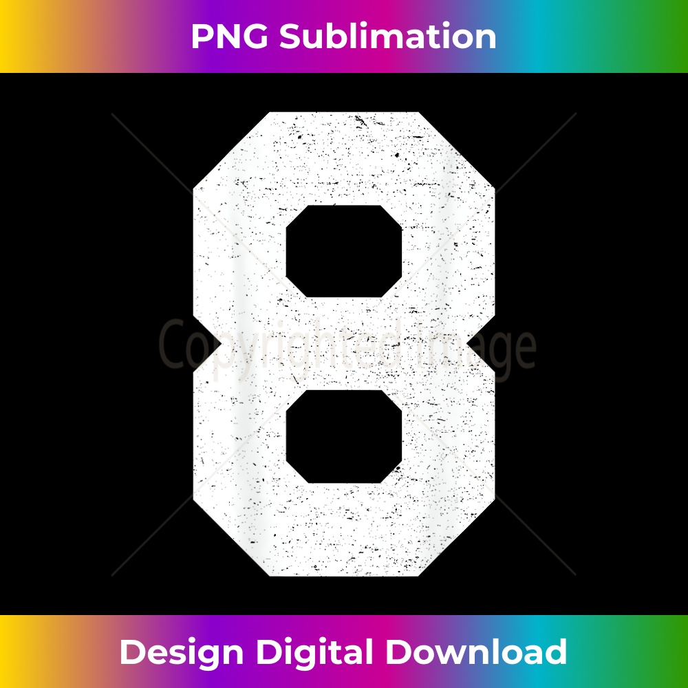 Jersey Uniform Number #8 White Block Lettering - Minimalist | Inspire ...