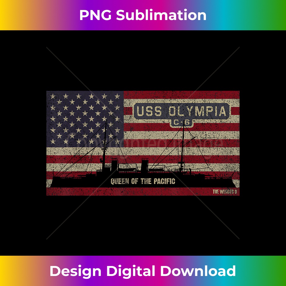 USS Olympia C-6 1892 Protected Cruiser Ship American Flag - | Inspire ...