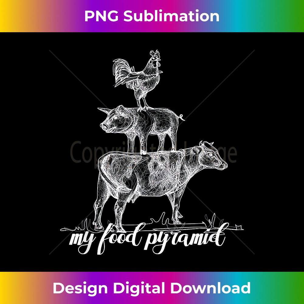 My Food Pyramid Funny Carnivore Cow Pig Chicken - Sleek Subl - Inspire ...