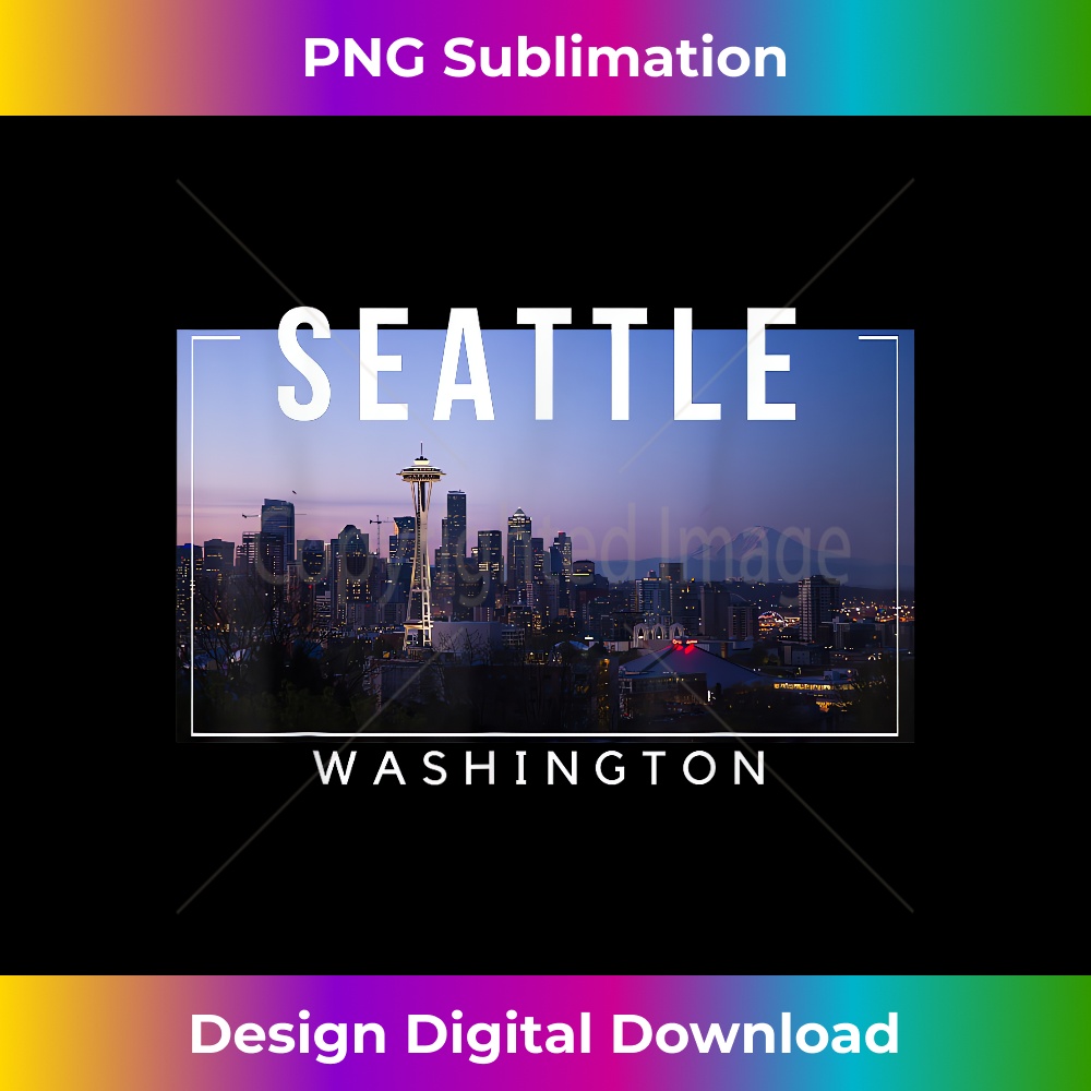 Seattle Washington Skyline Space Needle Mount Rainier - Tee | Inspire ...