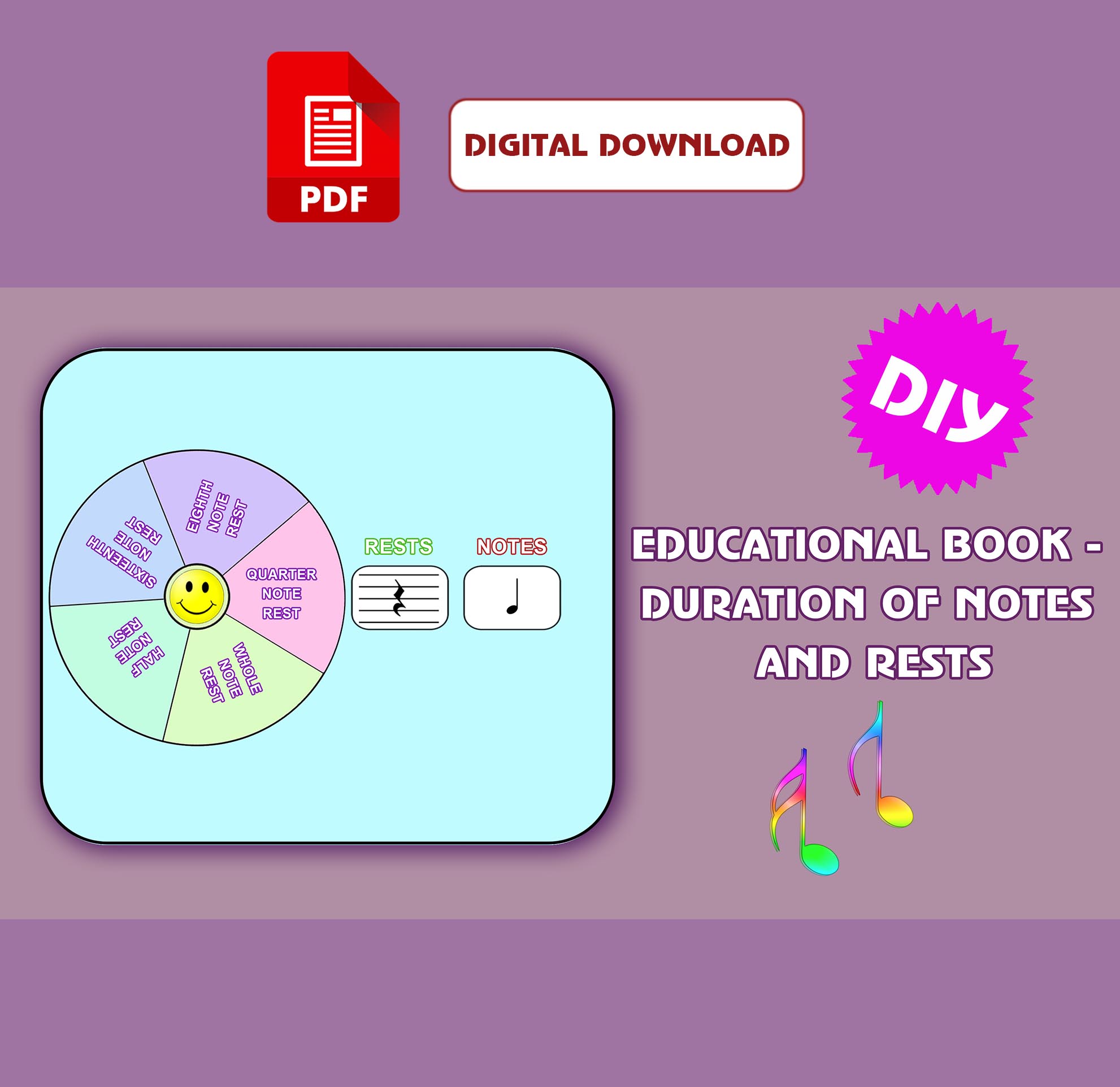 Music Theory. Duration of notes and rests. Educational book | Inspire ...