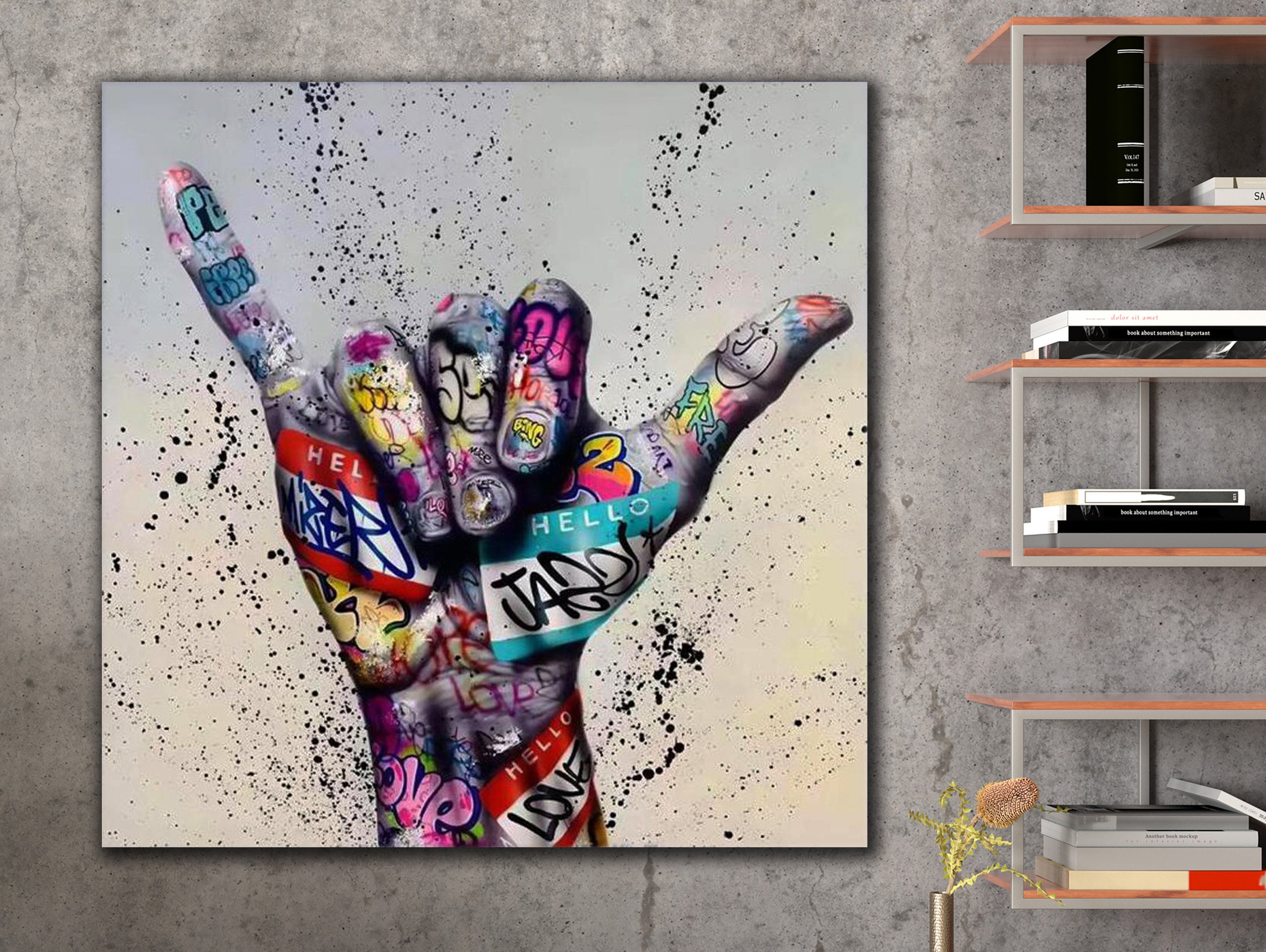 Hands Victory Gesture Graffiti Painting Art Print, Inspirati | Inspire ...