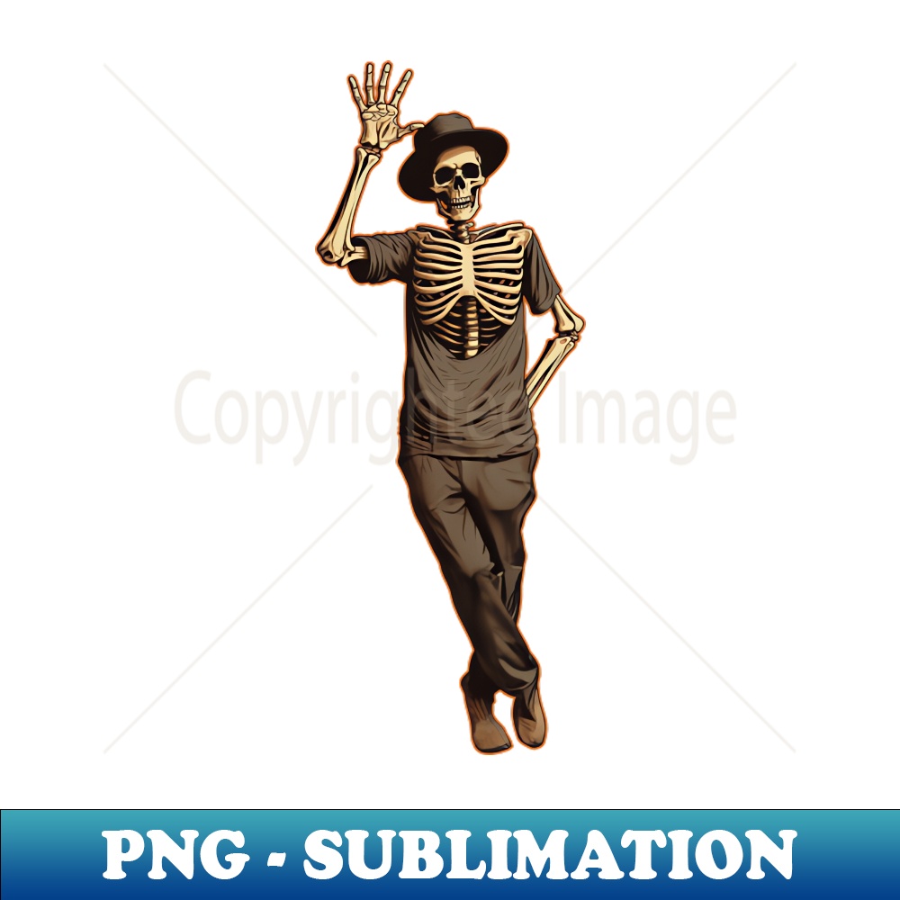 Halloween Skeleton Waving with Hand - Exclusive PNG Sublimat | Inspire ...