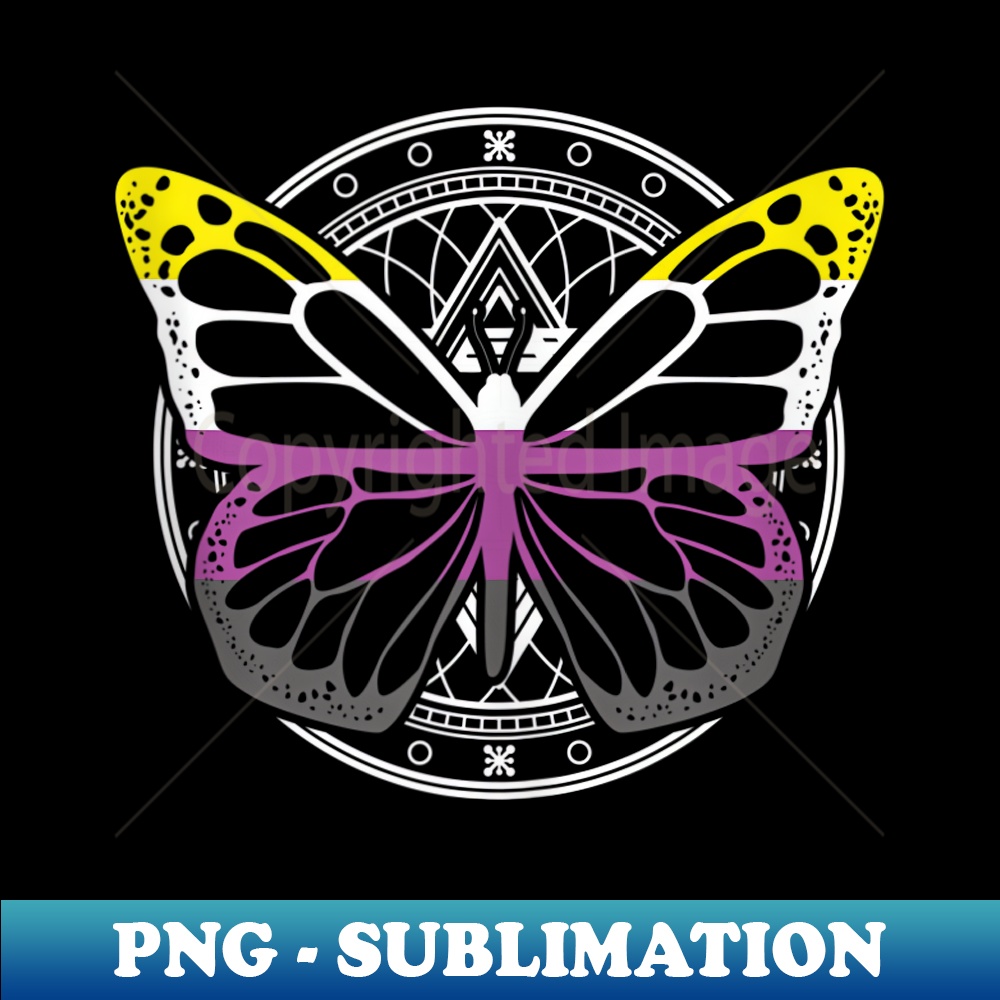 Nonbinary Butterfly- Enby Pride Flag Transgender Trans Ally | Inspire ...