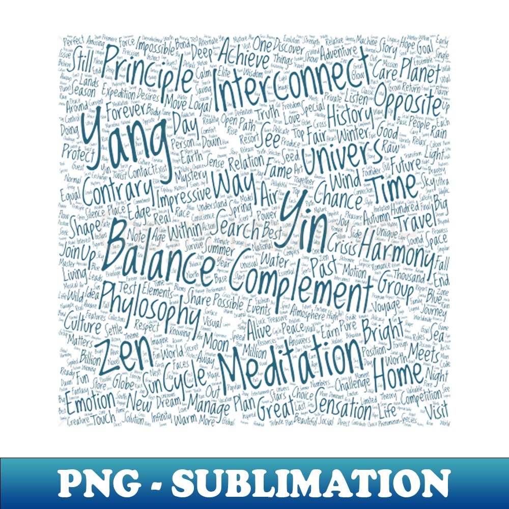 Yin Yan Interconnect Pattern Text Word Cloud - High-Quality | Inspire ...