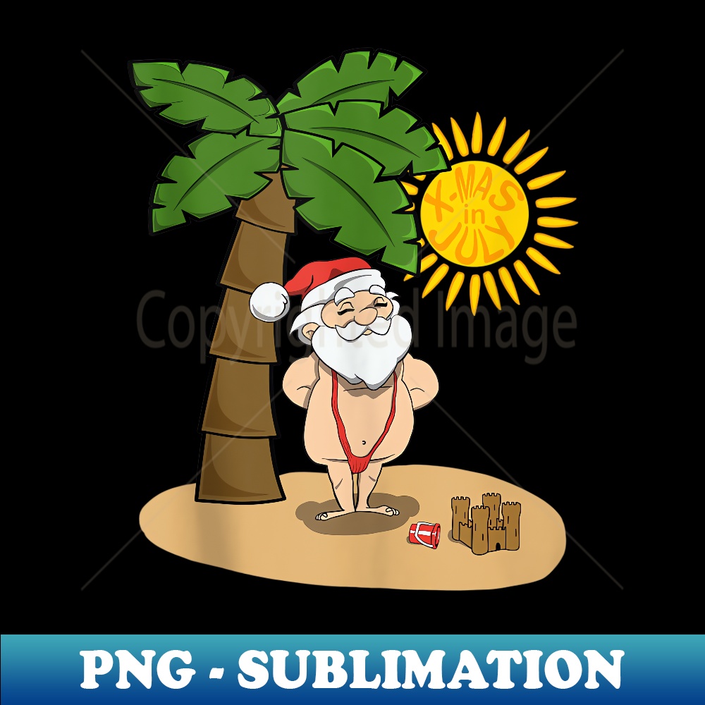 Xmas in July - Santa Beach Sunbathing red Mankini Swimsuit - | Inspire ...